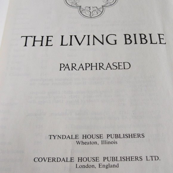 Tyndale | Office | Vintage The Living Bible Paraphrased Olive Green ...